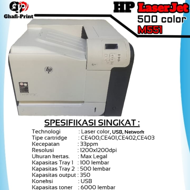 PRINTER HP LASERJET 500 COLOR M551 SIAP PAKAI, BEKAS PAKAI | Lazada ...