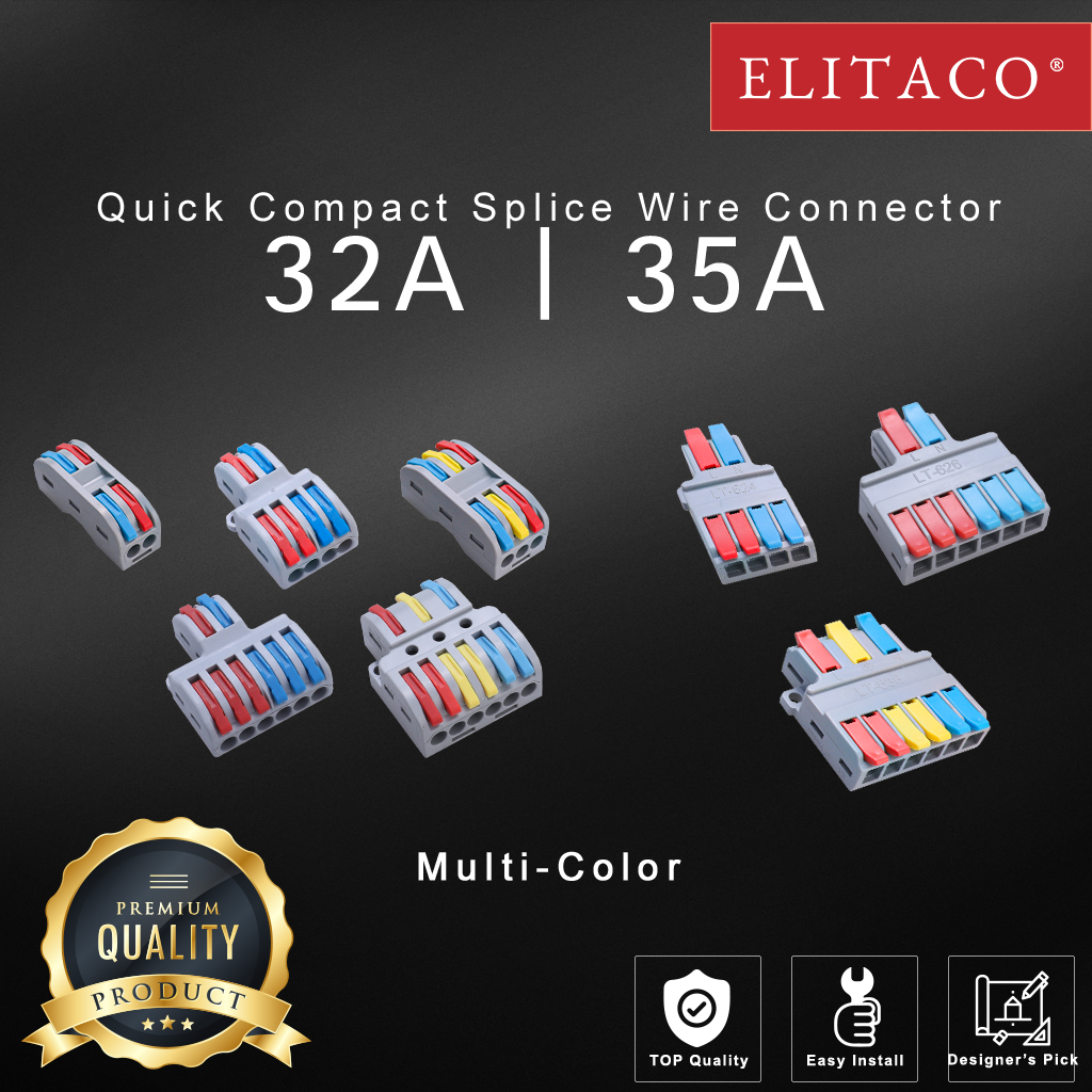 【ELITACO】4000V Quick Release 35A Wire Conductor 32A Compact Connector ...