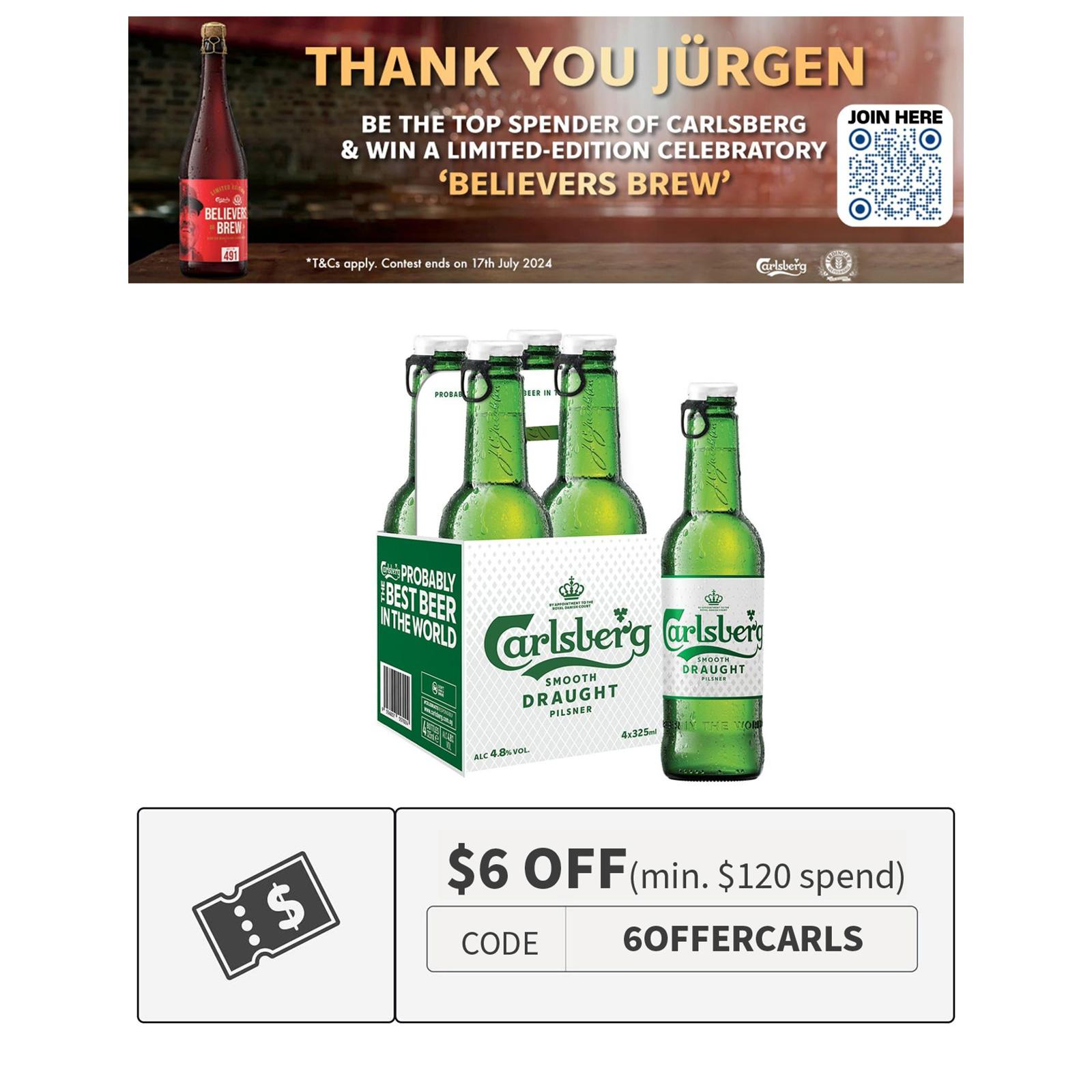 Carlsberg Smooth Draught Beer 325ML 4s Pint Bottle | Lazada Singapore