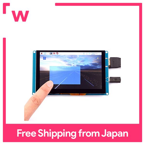 Geekpi layar monitor TFT LCD kapasitif 5 inci layar sentuh 800x480 HDMI ...