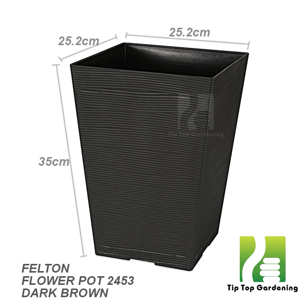 FELTON (small size) SQUARE FLOWER POT 2453 PLASTIC FLOWER POT FOR ...