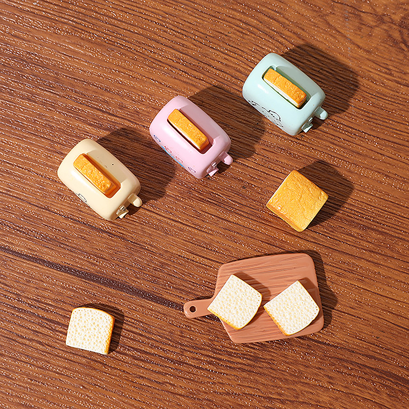 1/2PCS Doll House Simulated Toast Bread Maker Food Play Decor DIY Model ...