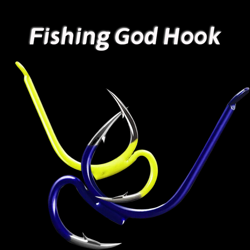 10Pcs High-carbon Steel Two Strength Tip Sharp Fighting Fishing Hook ...
