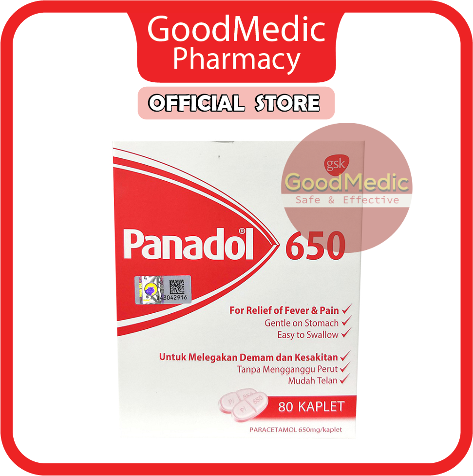 Panadol 650 (Original GSK Paracetamol 650mg) 1 box (80 caplets) | Lazada