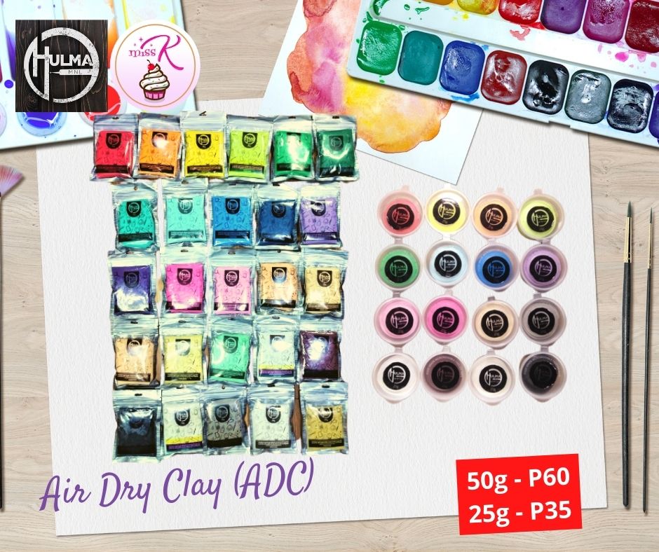 HULMA Air Dry Clay | No Bake Clay | Regular and Pastel Colors 50 grams ...