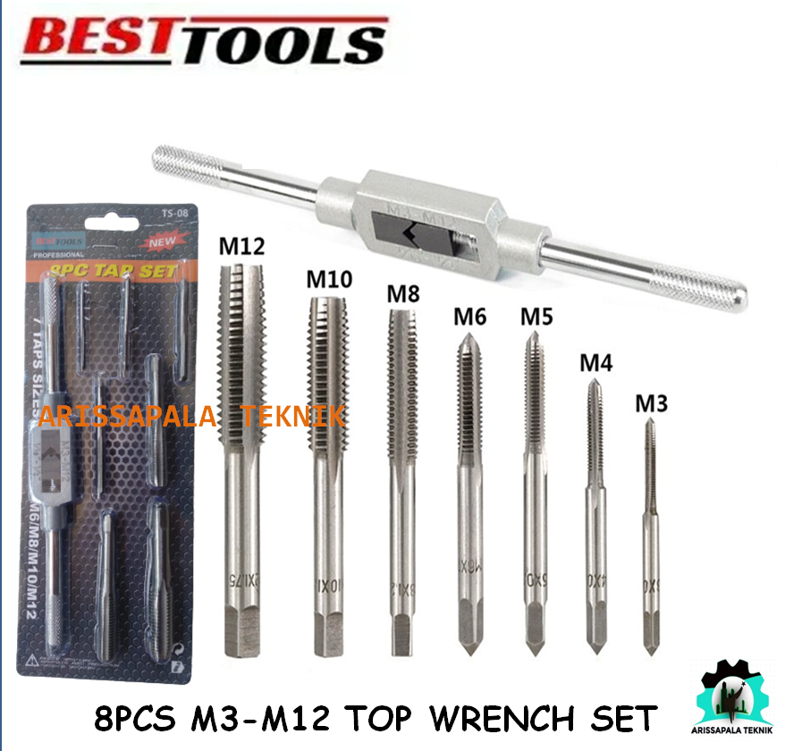 Hand Tap Set Lengkap Gagang Stang Handle Alat Senai pembuat Drat Hand ...