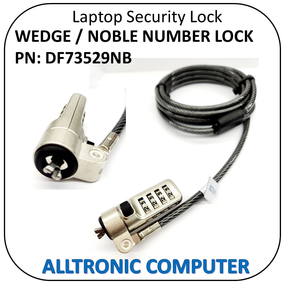 Dataflex Wedge / Noble Lock Notebook Security Cable Lock (for Dell Or HP ) / Key lock DF73525NB ...