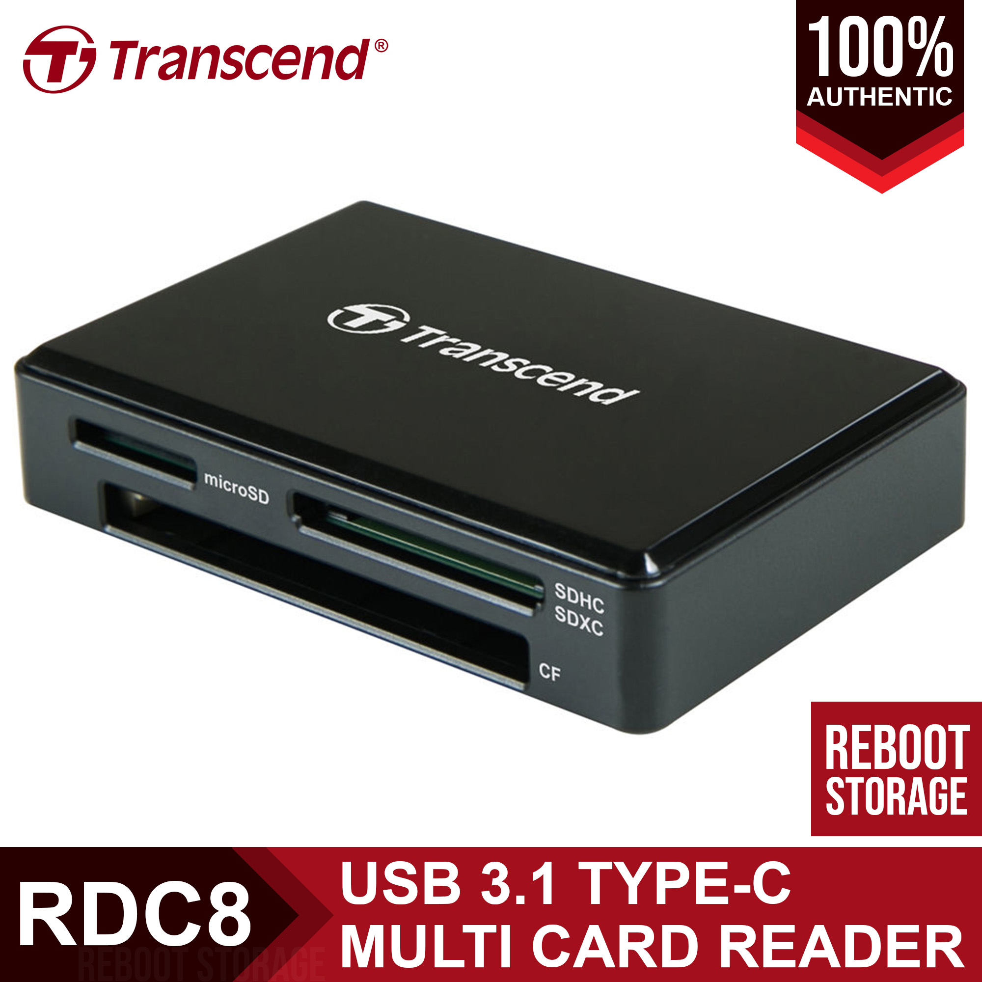 Transcend All in 1 Multi Card Reader Type C USB 3.1 Gen 1 TS-RDC8K2 ...
