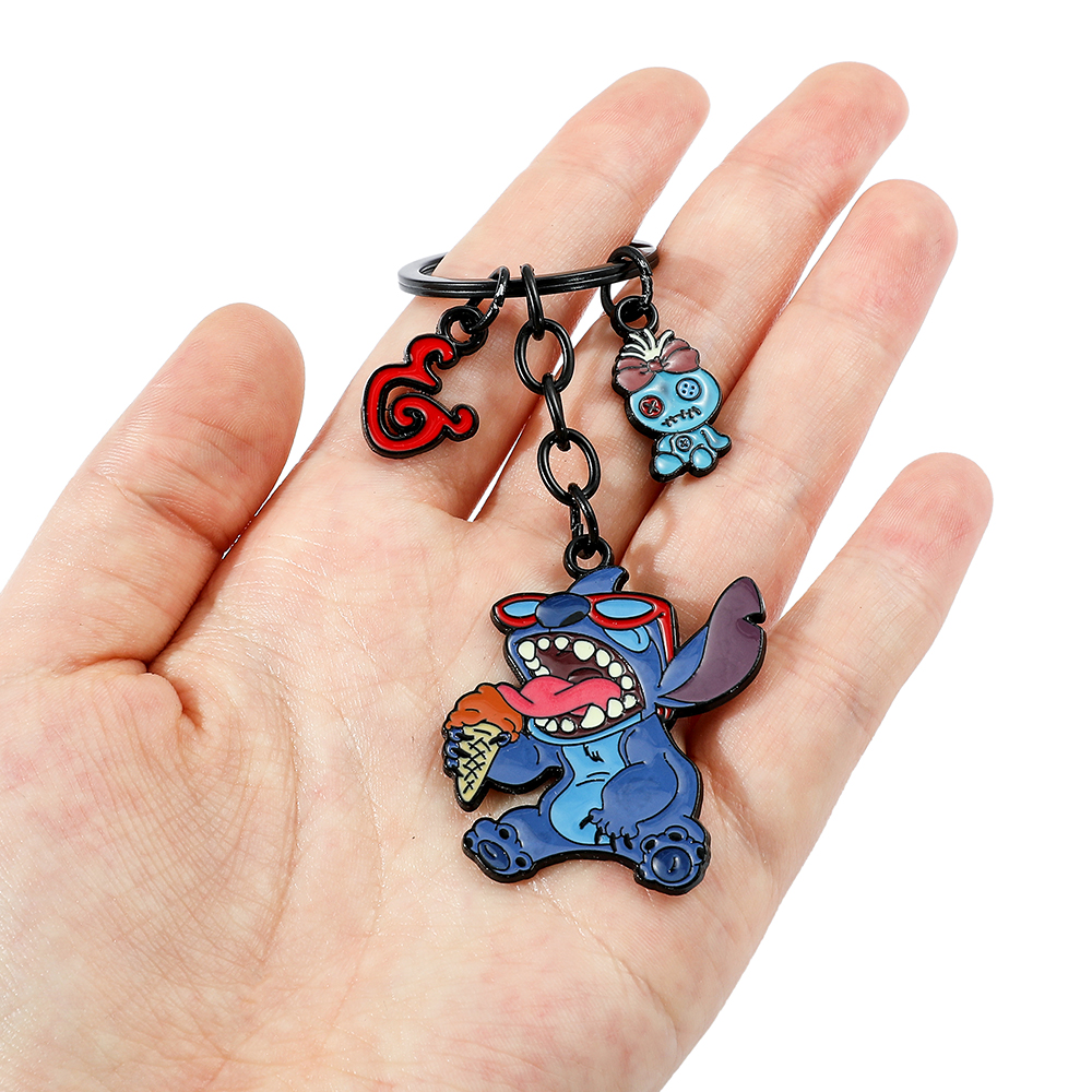 Disney Lilo Stitch Keychian Anime Metal Stitch Pendant Keychain Women ...