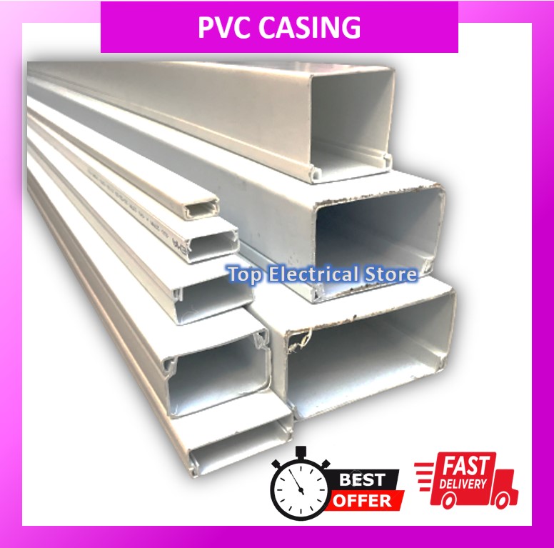 6FT PVC WIRING CASING ELECTRICAL CASING MODULAR TRUNKING UPVC 3/4'' 1 ...