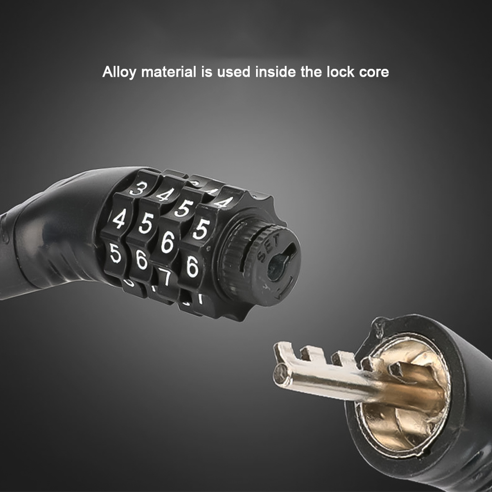 FG 60CM Portable Bicycle Four Digit Combination Lock Motorcycle Thick ...