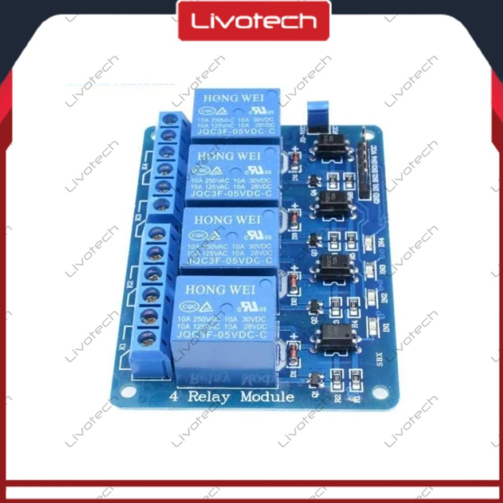 Module Relay 4 Channel 5V Optocoupler 250Vac 30Vdc 10A DC-AC Modul ...