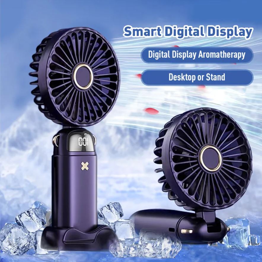 USB HANDHELD MINI FAN FOLDABLE PORTABLE NECK HANGING FAN SPEED USB ...