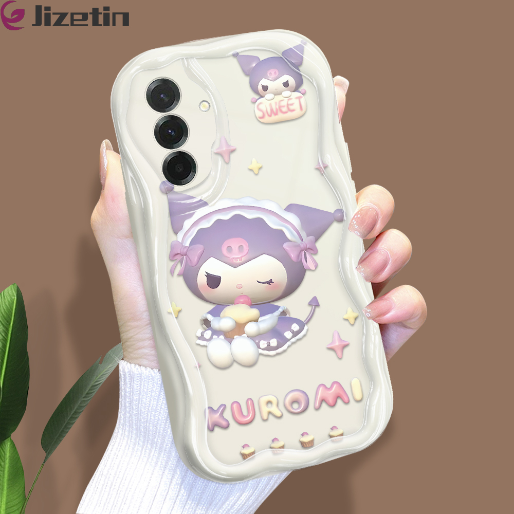Jizetin for Samsung A36 A56 5G Back Cover Cute Purin Cream Wavy Edge ...