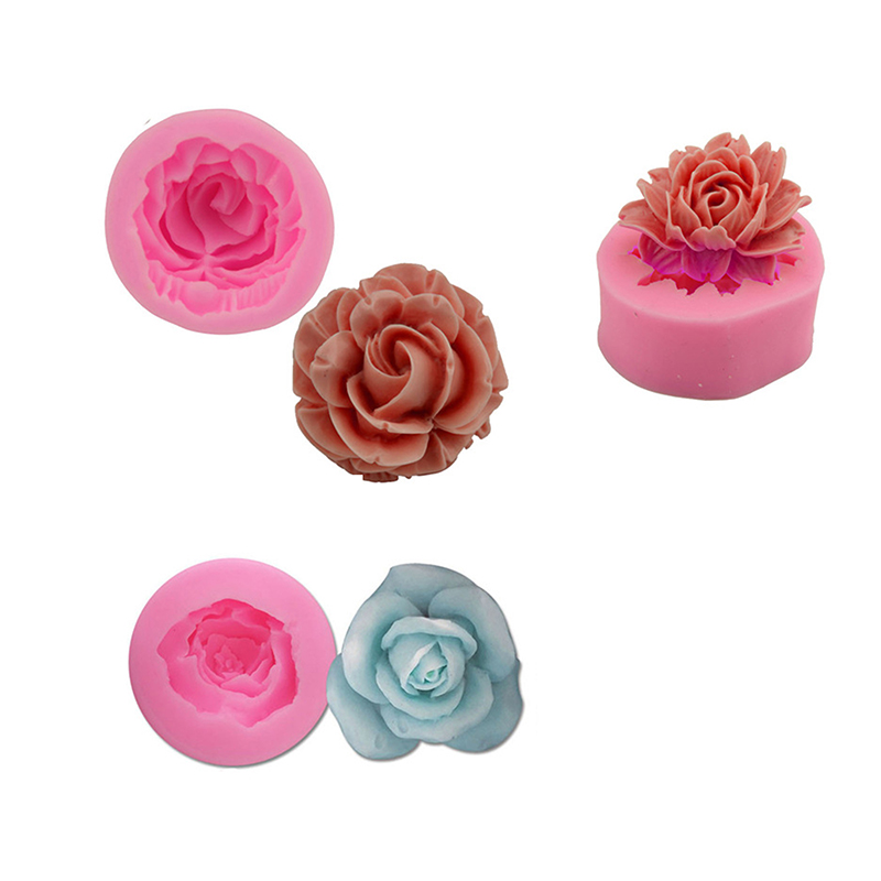 Creative Silicone Molds Baking Tool Molds DIY 3D Rose Flower Shape ...