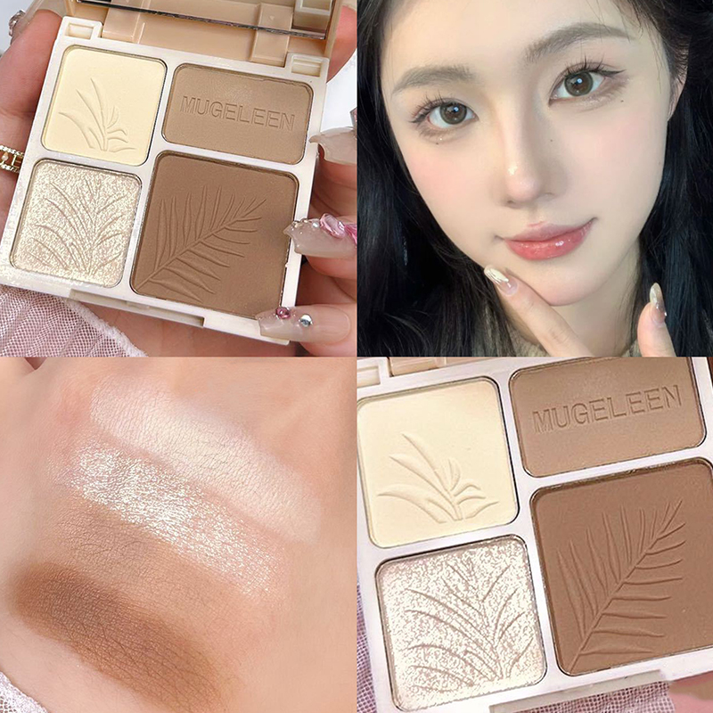 Four Color Highlights Palette Face Matte Shadow Lasting Glow Brighten ...
