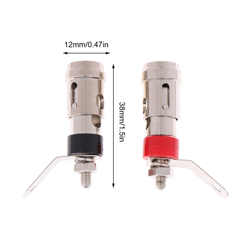 2Pcs New Nickel Plated 2mm/4mm L Banana Audio Plug Jack Socket ...