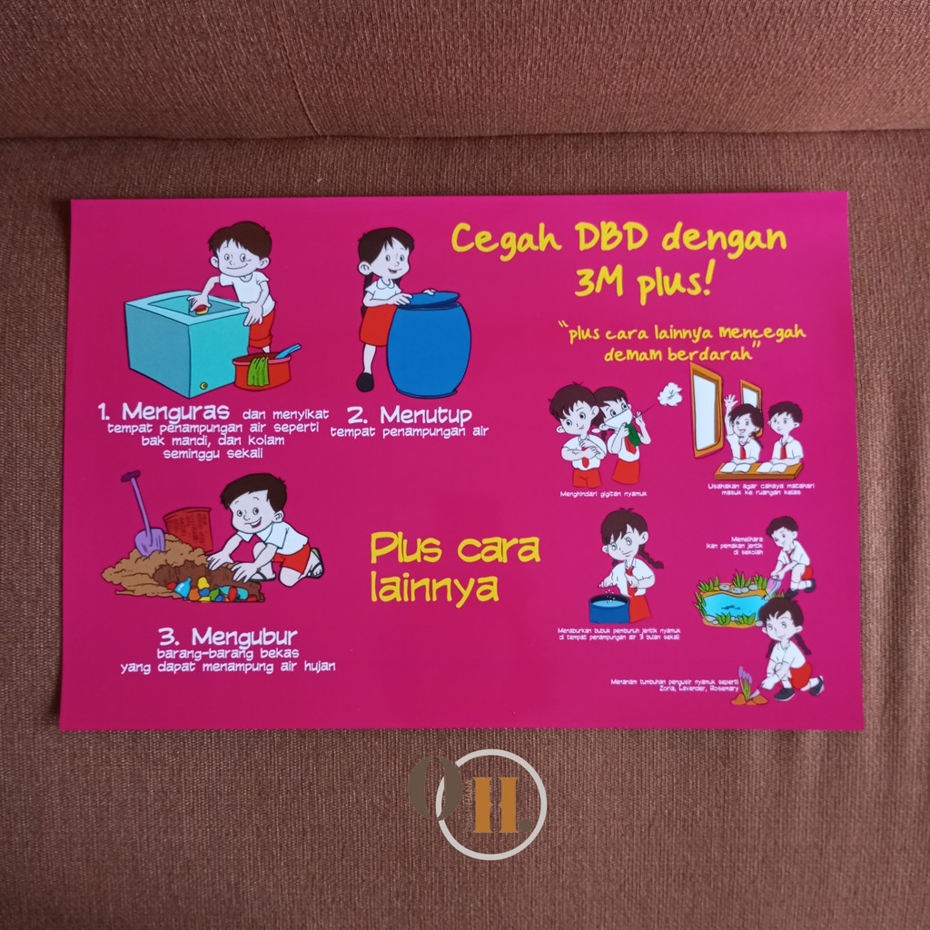 Poster Cegah DBD dengan 3M Plus - Poster Cegah Demam Berdarah | Lazada ...