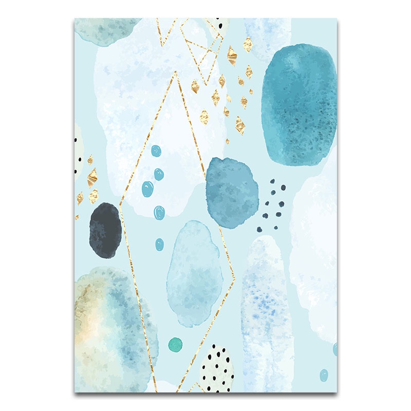 Nordic Style Wall Art Poster Modern Blue Bubble Print Picture Home Wall ...