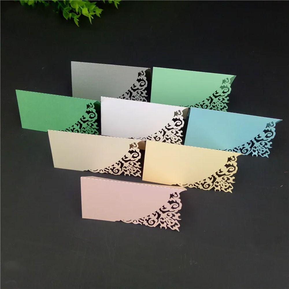 10pcs Signature Cards Cut Wedding Table Place Cards Blank Folded Number ...