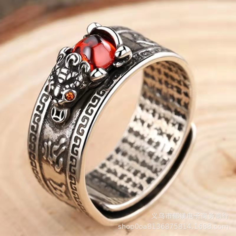 Vintage Golden Toad Live and Aggressive Men's Trendy Ring Combination ...