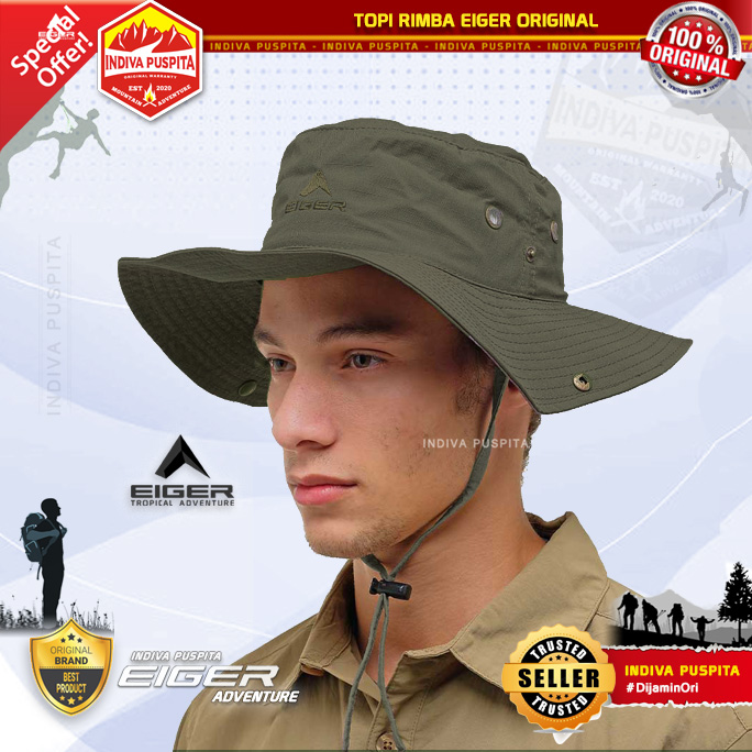 Topi Rimba Eiger Infantry Hat Original - Green | Lazada Indonesia