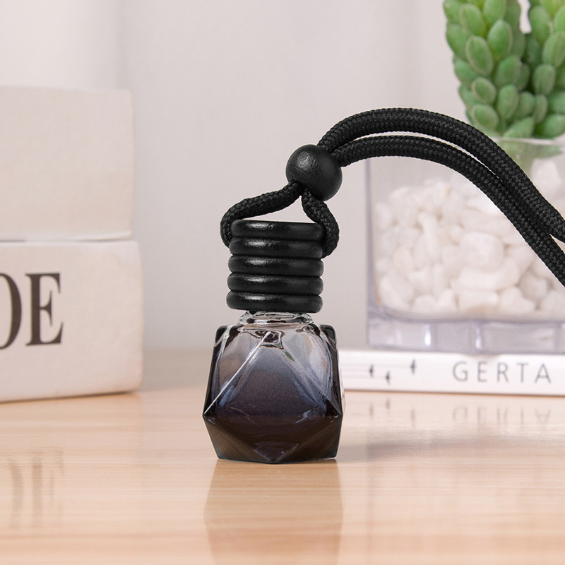 1Psc Black Cap Dyed Square Cap Empty Bottle Car Essential Oil Diffuser Fragrance Air Freshener ...