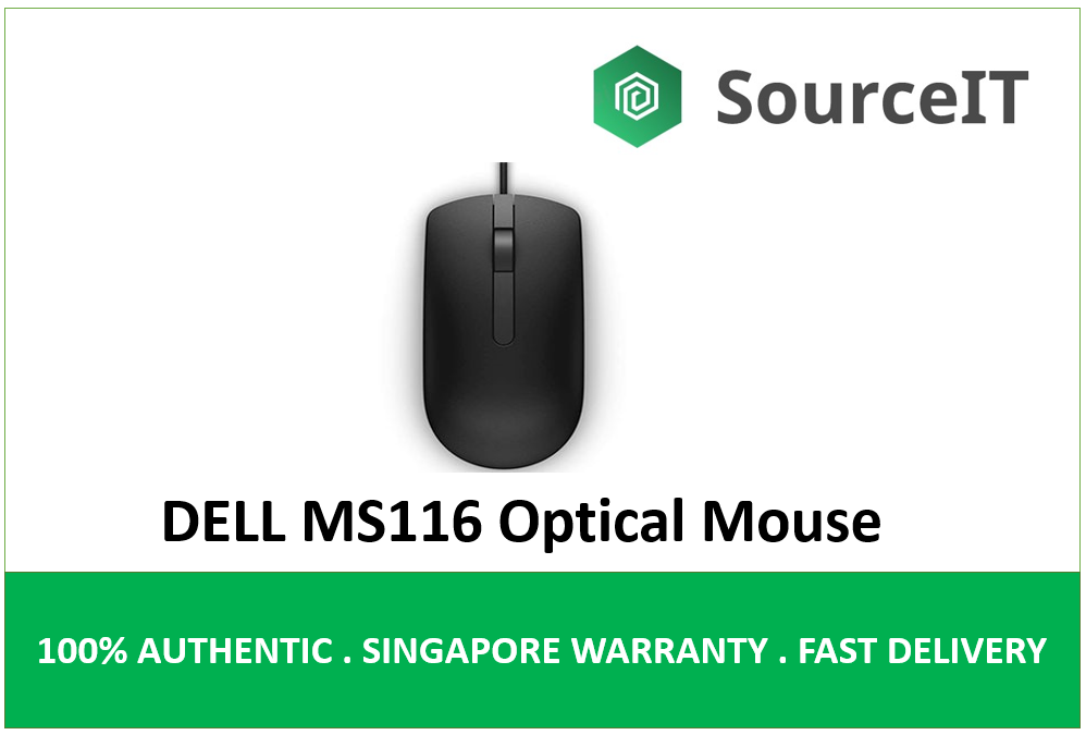 Dell Optical Mouse MS116 Black Retail Box - S&P P/N: 570-AAJK - 1 Year ...