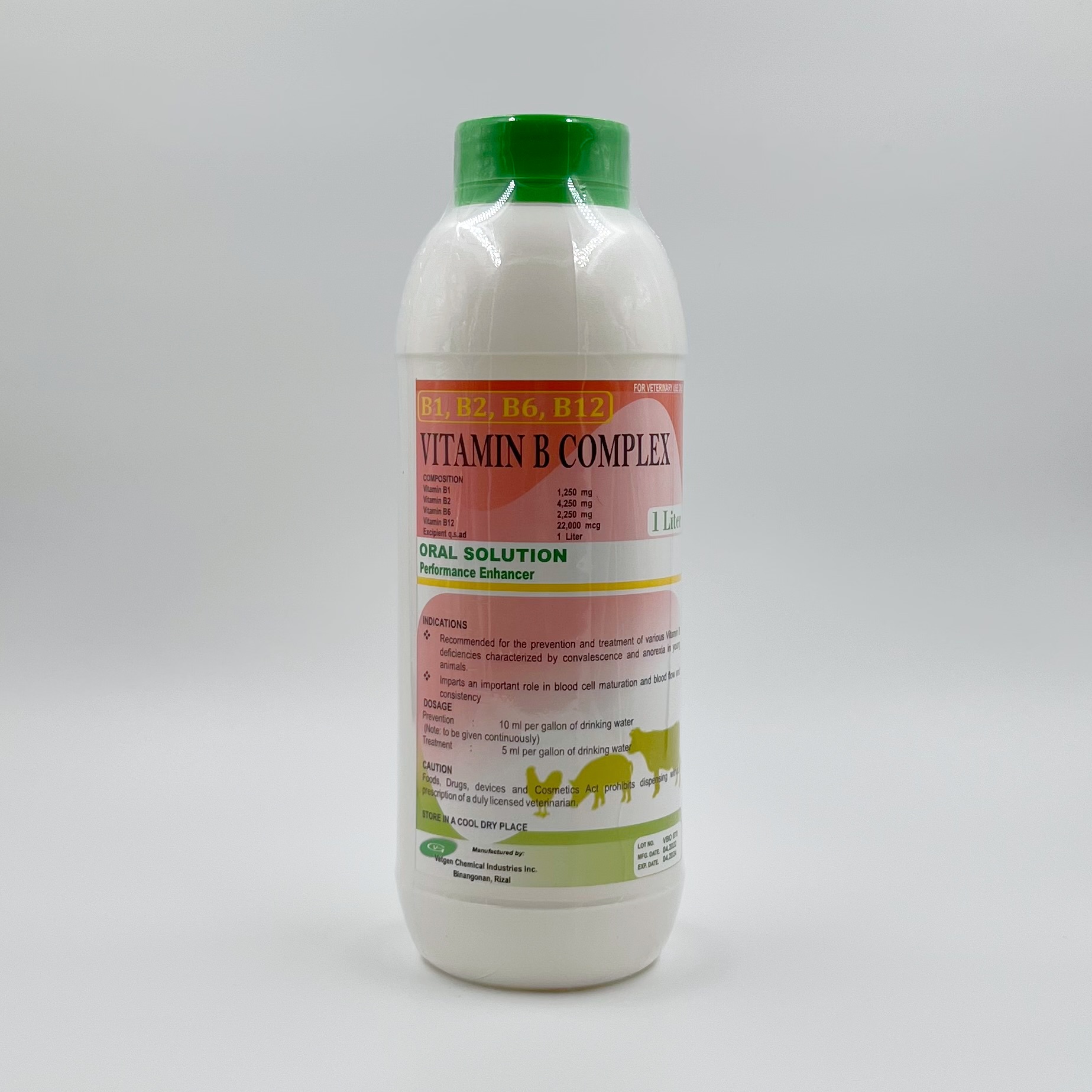 Vitamin B Complex for Animals Oral Solution | Vet Product | 1L | Vetgen ...