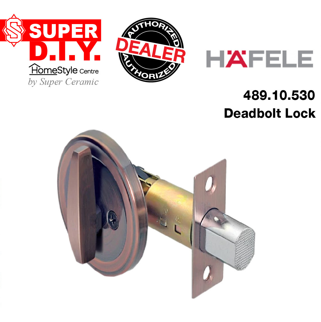 HAFELE 489.10.530 Deadbolt Lock Stainless Steel | Lazada
