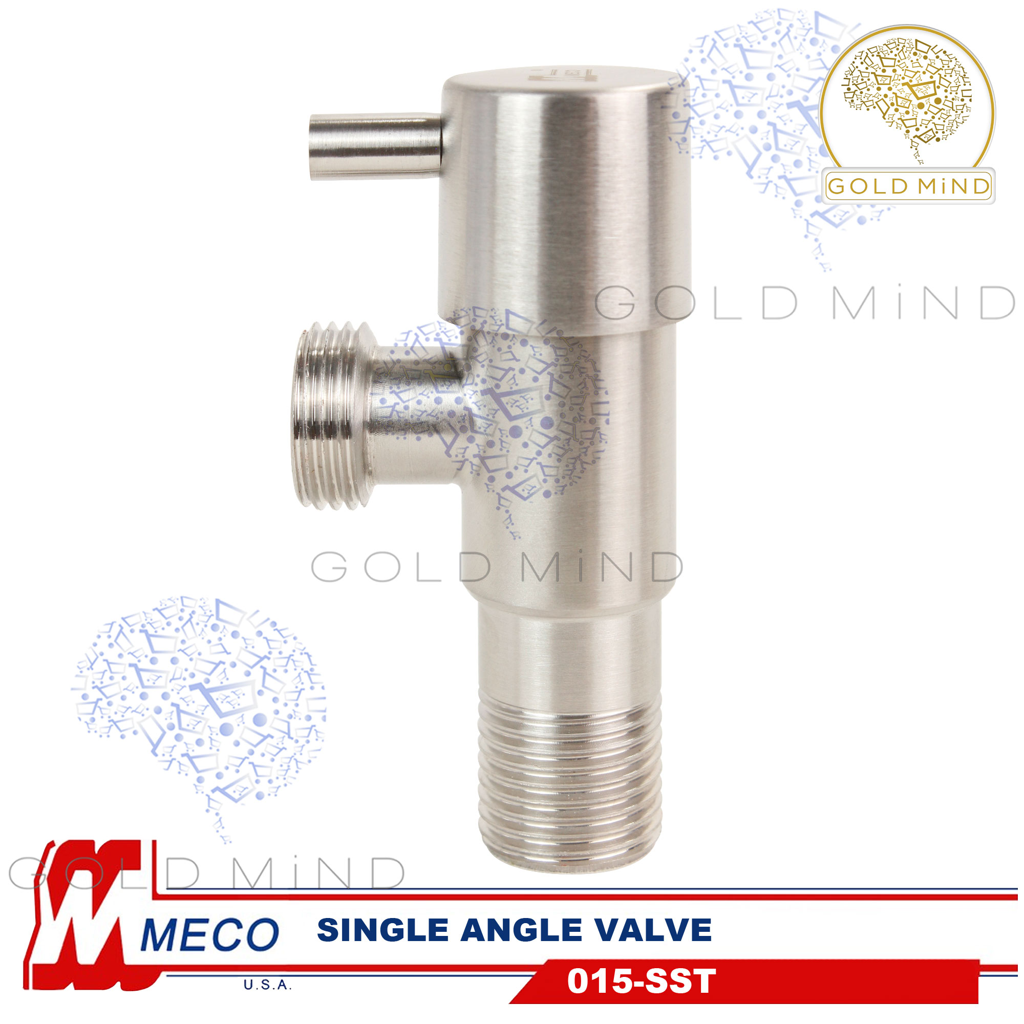 MECO Universal Angle Valve 1/2 x 1/2 x 1/2 Bidet Water Closet - Gold ...