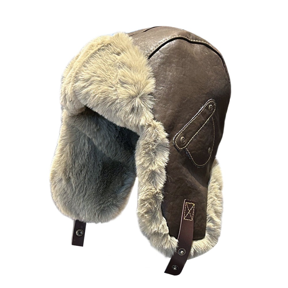 Fashion Faux Fur Winter Cap Plush Thick Ushanka Fur Hat Soft Leather ...