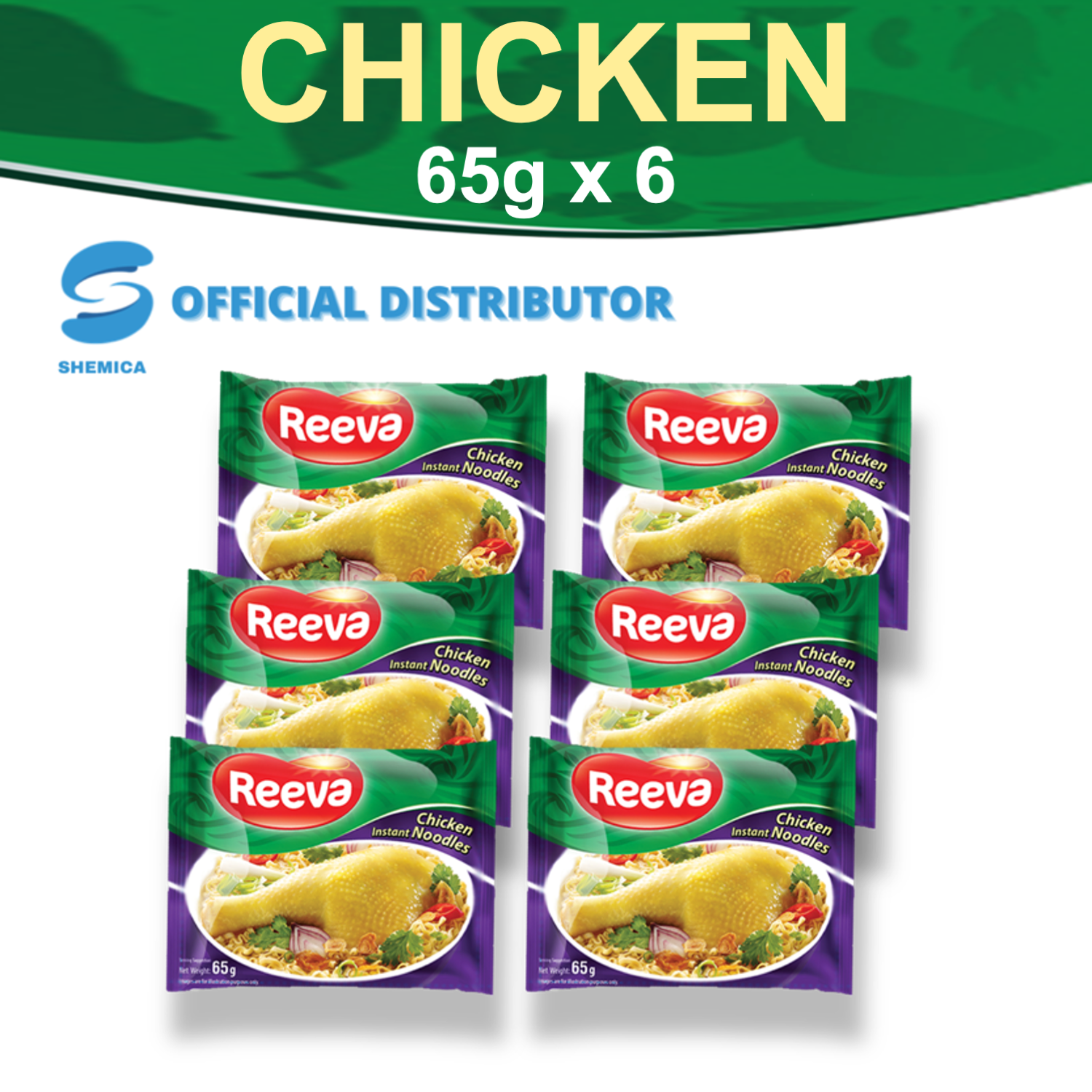 Reeva Chicken Instant Noodles 65g (6 pouch) | Lazada PH