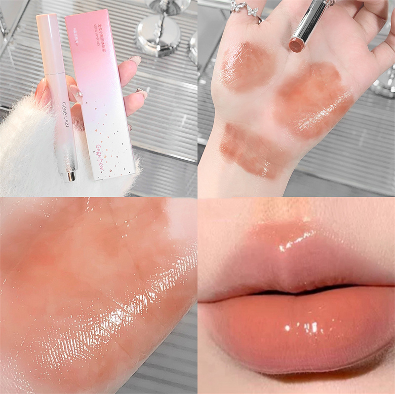 6 Colors Jelly Lipstick Moisturizing Mirror Water Light Solid Lip Gloss ...