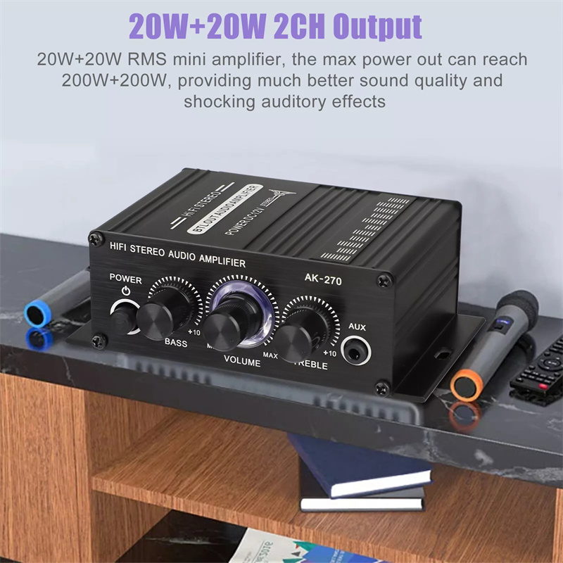 Mini Audio 2-Channel Stereo Power Amplifier Portable Sound Amplifier ...