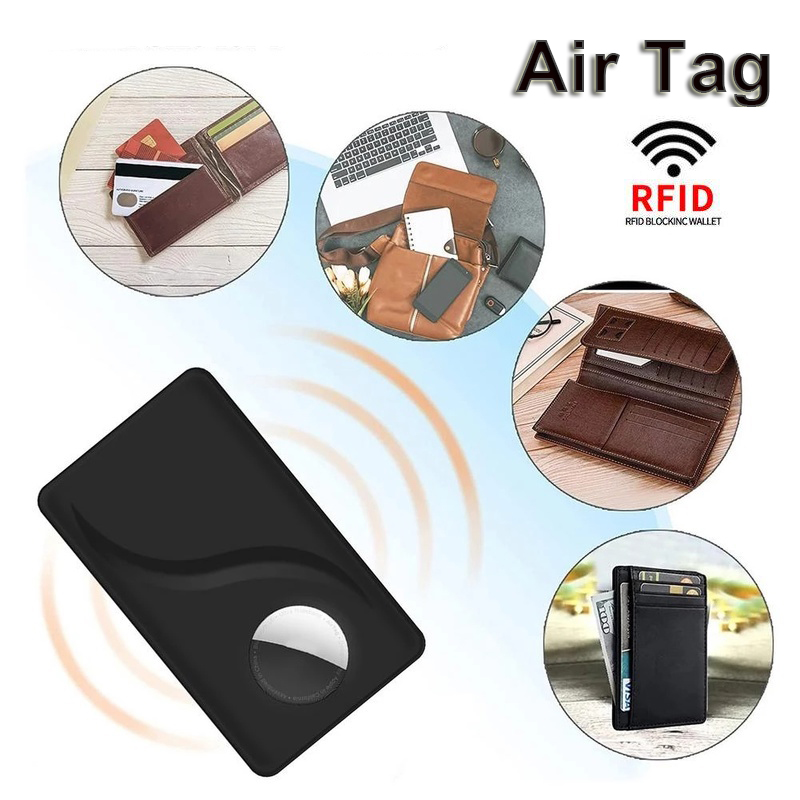 Portable Airtag Anti Lost Protection Case Tracker Wallets Card Holder ...
