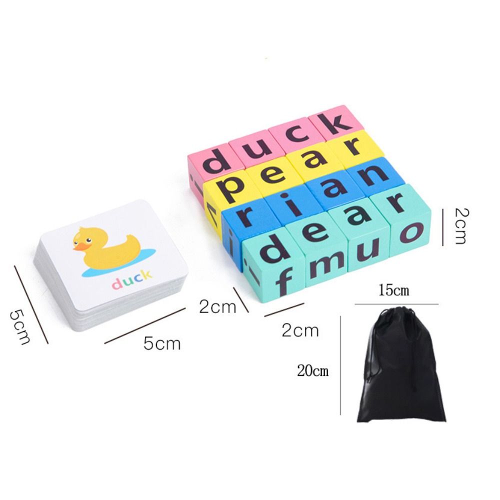 Building Blocks Cognition Games Literacy Flashcards Wooden Matching ...