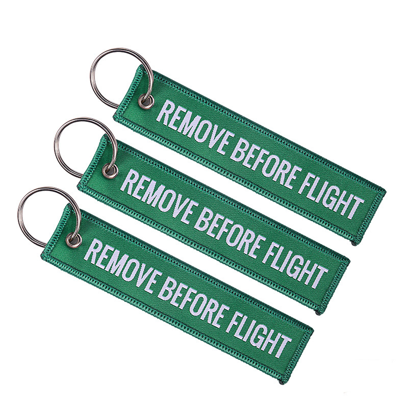 Remove Before Flight Keychain Keyring Polyester Embroidery Message 13 ...