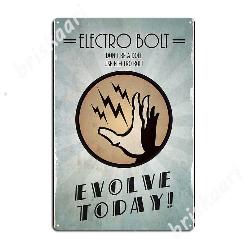 Bioshock Plasmid Poster Electro Bolt Metal Signs Club Home Mural ...