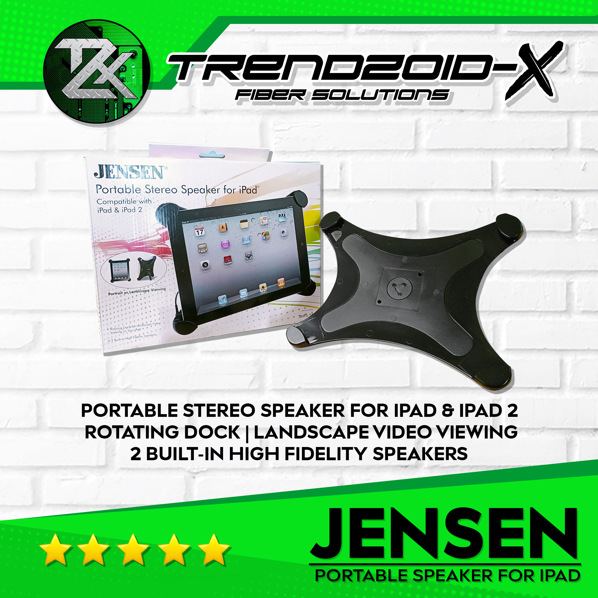 Jensen Portable Stereo Speaker for IPAD (1ST AND 3RD GEN) & IPAD 2 ...
