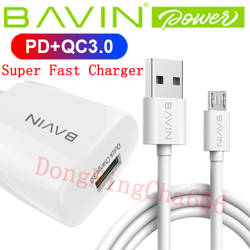 BAVIN Charger Original Fast Flash Charger PD/QC 3.0 Micro USB/Type-C ...