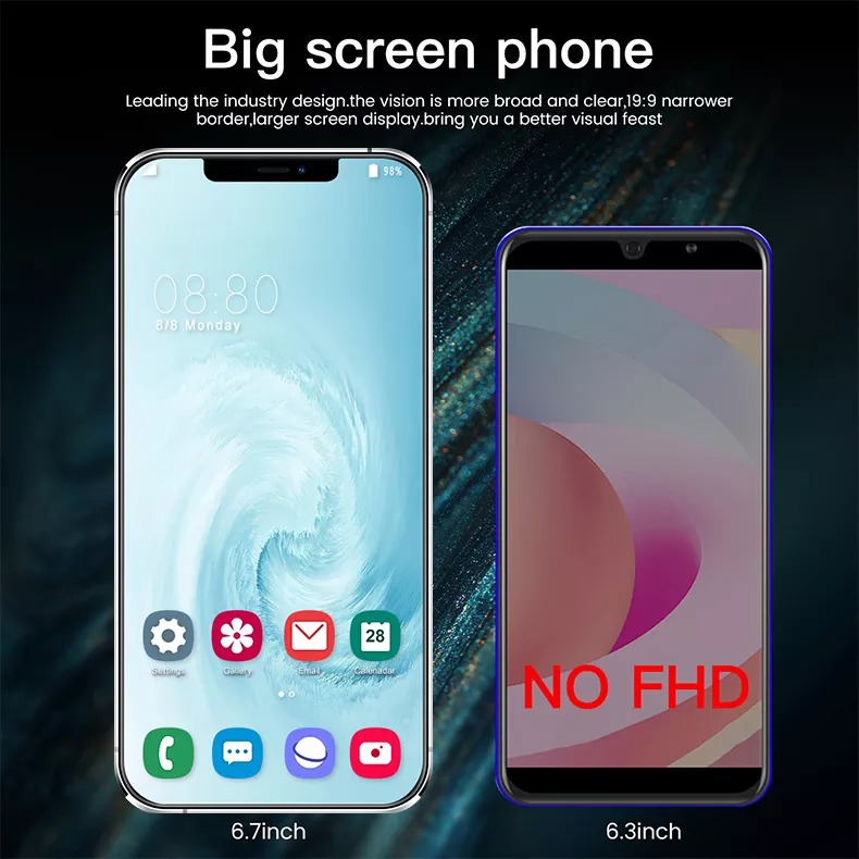 ราคาถูกสุด X30pro Smartphone โทรศัพท์ถูกๆ 6.7 Inch screen Android smart ...