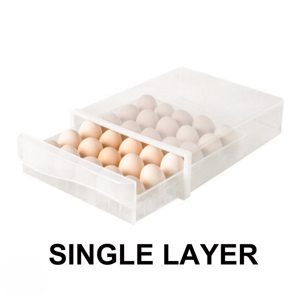 [Ready Stock] 30/60 Stackable Plastic Egg Storage Drawer Kotak Bekas ...