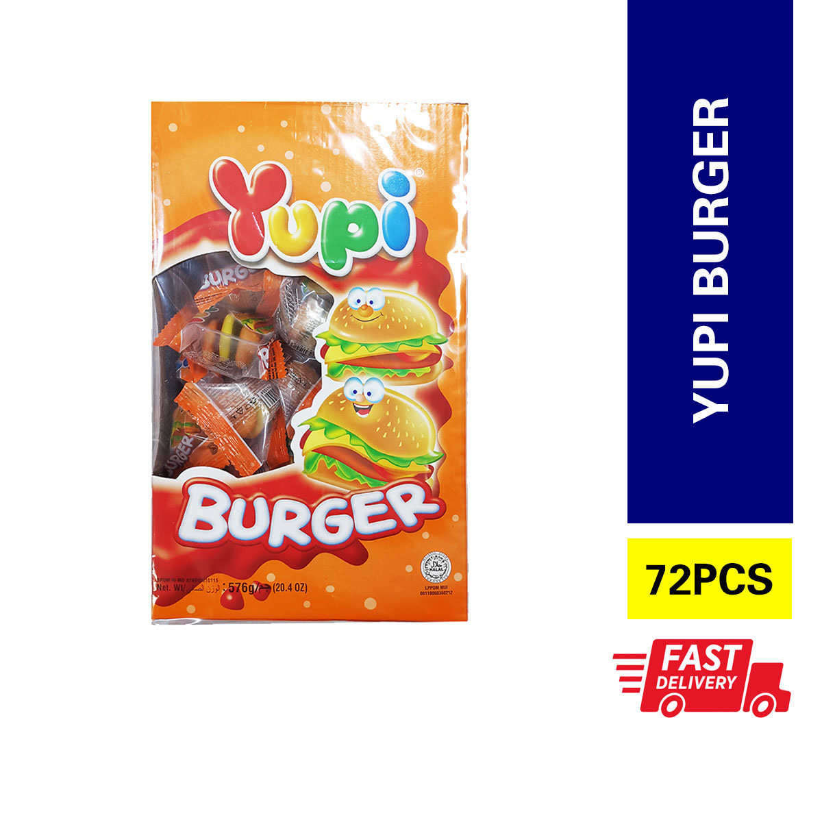[72'S] Yupi Mini Burger (8G) Gummy Mini Burger Candy 72 Pcs 迷你汉堡软糖 ...