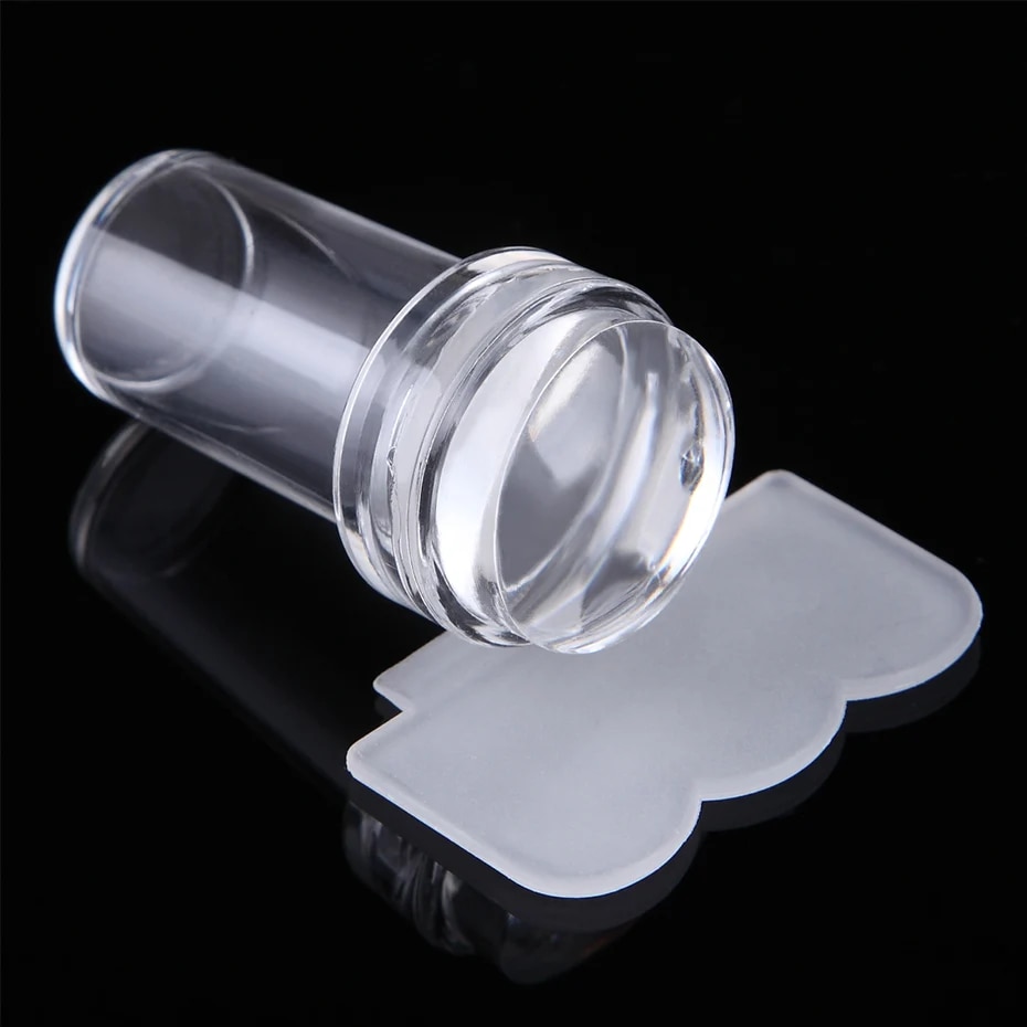 1pcs Transparent Silicone Nail Art Stamping Kit French Design For ...