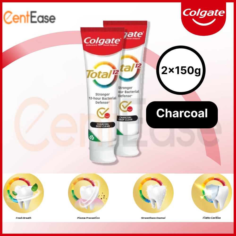 Colgate Total Charcoal Deep Clean Toothpaste 2x150g | Lazada