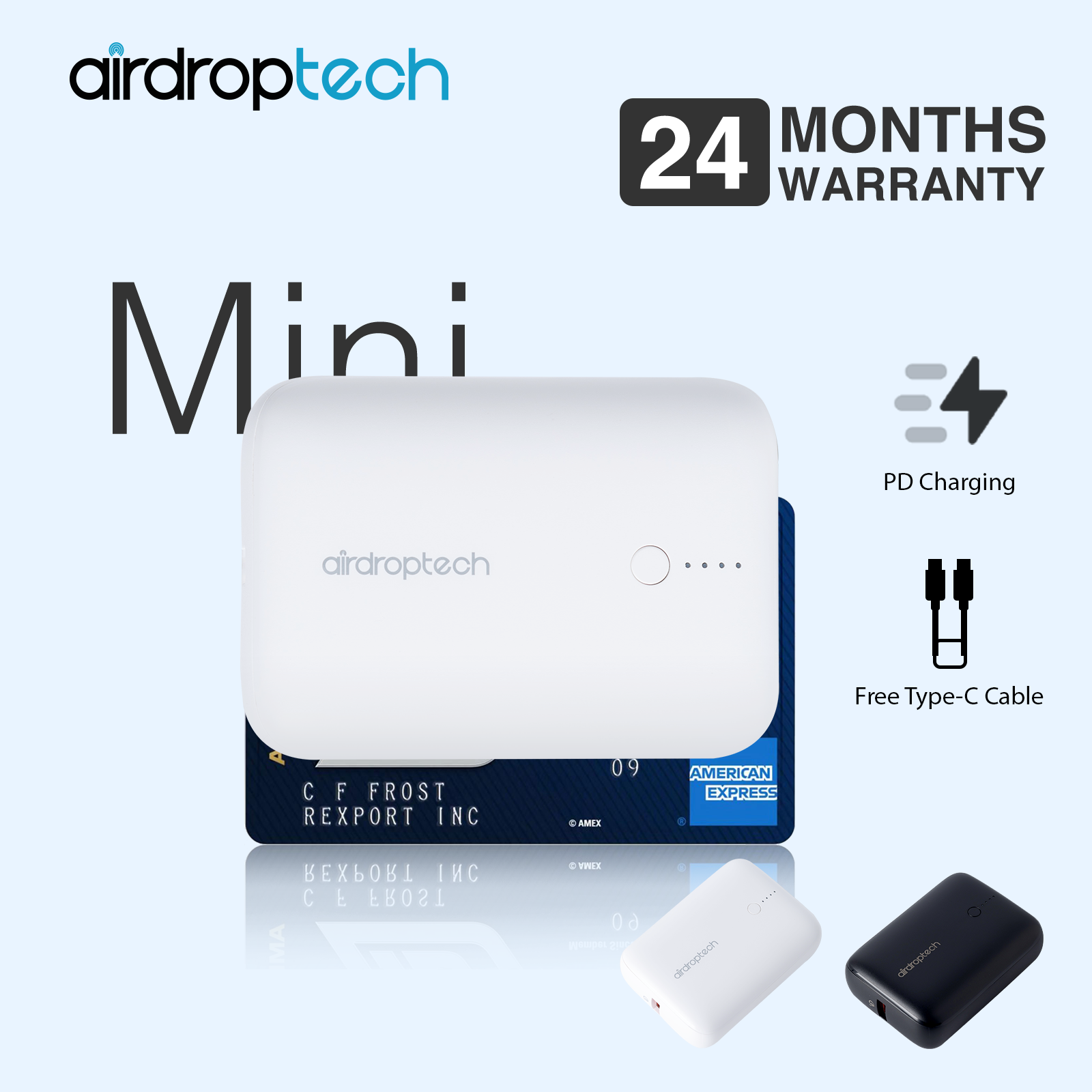 AIRDROPTECH 10000mAh 22.5W / 20W PD fast charging Mini power bank ...