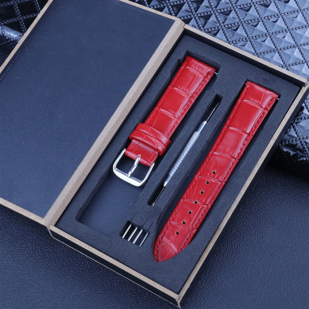 14mm 16mm 18mm 20mm 22mm Quick Release Genuine Cowhide Leather Bracelet ...