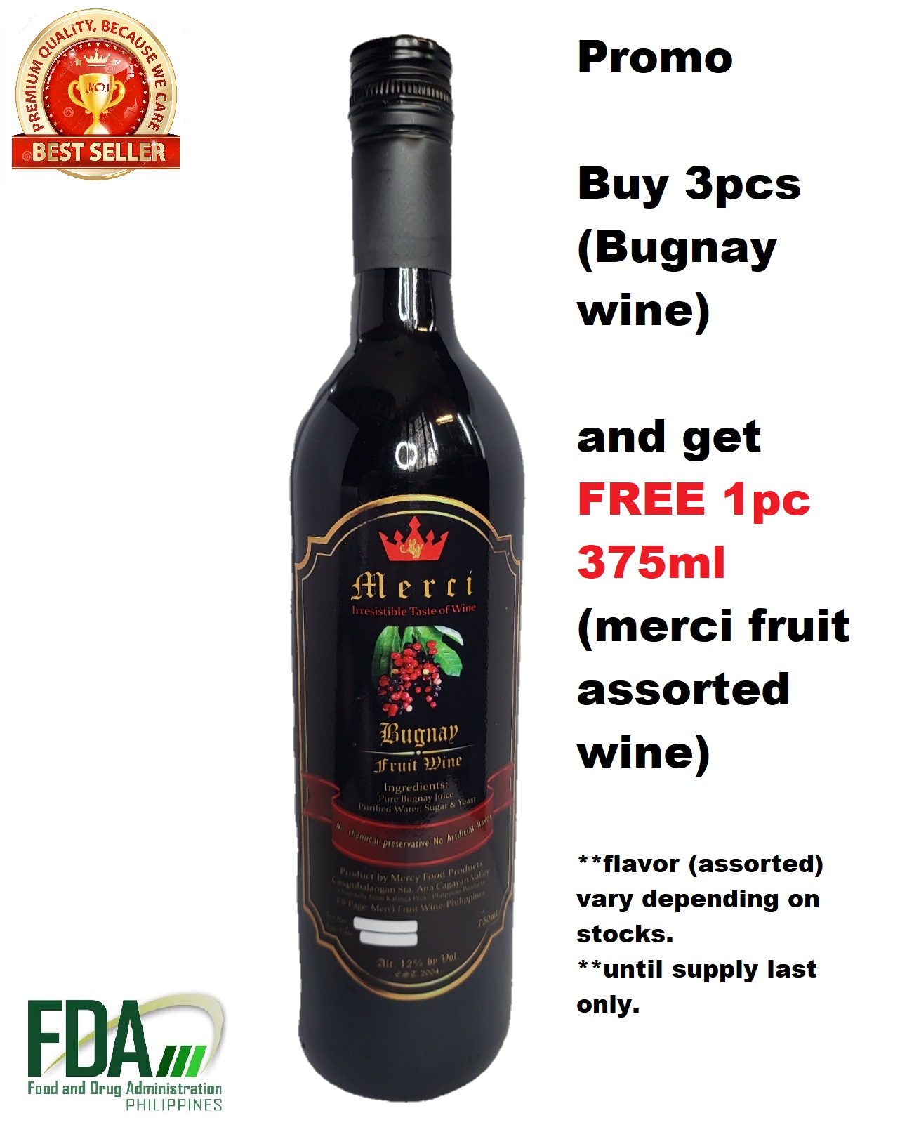 Merci Fruit Wines (Bugnay/Bignay) 750ml | Lazada PH