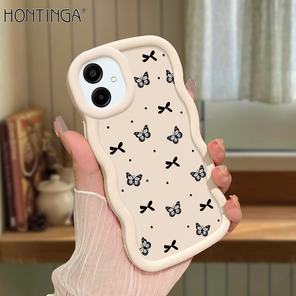 Hontinga for Samsung A06 Back Cover Small Black Butterfly Pattern ...